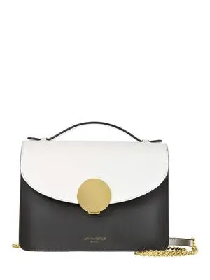 LE PARMENTIER Ondina Leather Satchel Bag - Black/white