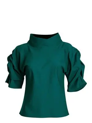 BIANCA POPP Puff Blouse With Collar - Blue