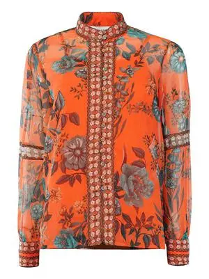 RAISHMA Aspen Floral Print Shirt - Orange