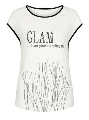 CONQUISTA Sleeveless Foil Printed Top - Black