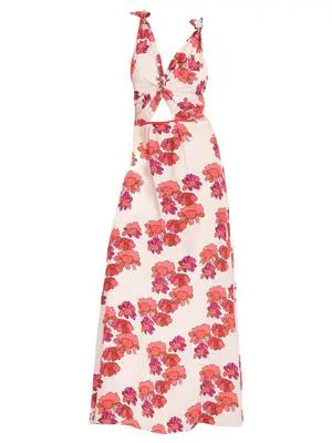 FIOLAS Floral Maxi Dress - Red