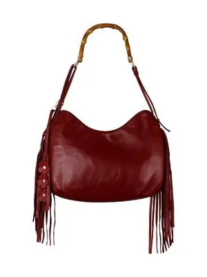 F3ROG BY RANA Glossy Fringe Gordon Hobo Bag - Red