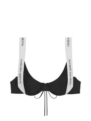 GOD SAVE QUEENS Carrara Bikini Top - Black