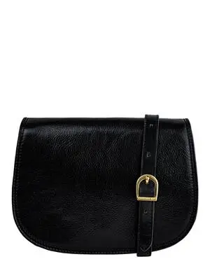 TIME RESISTANCE Leather Saddle Messenger Bag