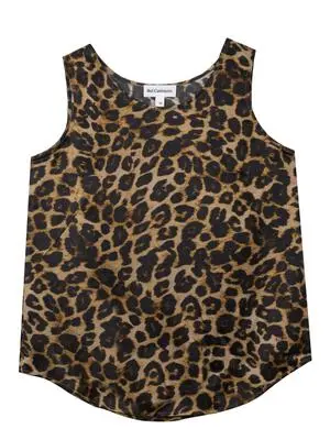 BEL CASHMERE Silk Leopard Top - Black