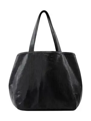 JUAN-JO Perforated Leather Tote Bag - Black