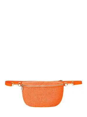 BETSY & FLOSS Enna Raffia Crossbody And Waist Bag - Orange