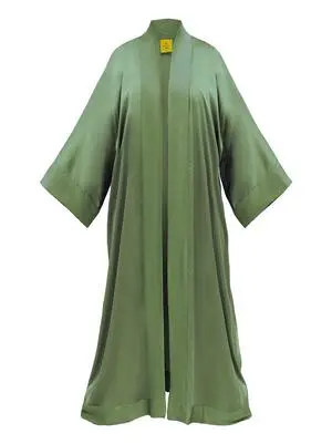 JANARA JONES Satin Abaya Kaftan - Green