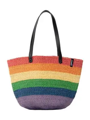 MIFUKO Majani Shopper Basket With Leather Handles - Black