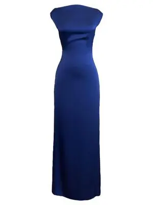 JANE GALA Silk Maxi Dress - Blue