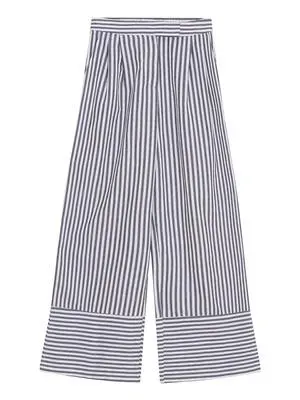 LONDON ATELIER BYPRODUCT Striped Wide Leg Trousers - Blue/white