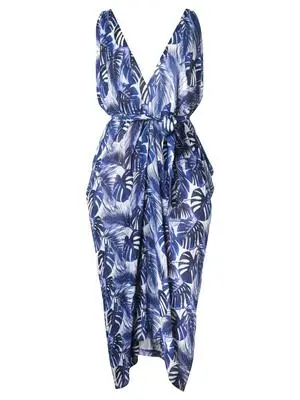COCO RIKO IBIZA Coco Riko Ibiza Maya Indigo Leaf Kaftan Dress