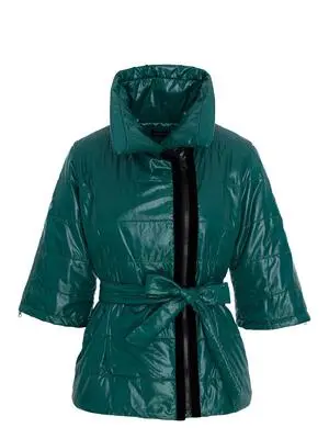 CONCEPT A TROIS Quilted Short Jacket - Green
