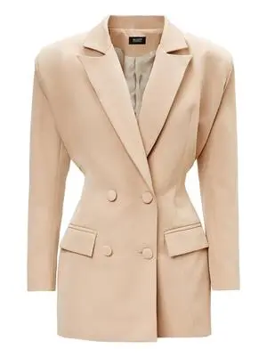 BLUZAT Tailored Hourglass Blazer - Beige