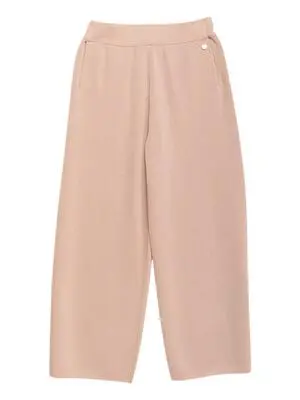 NIZA Alma Knit Wide-leg Trousers - Beige