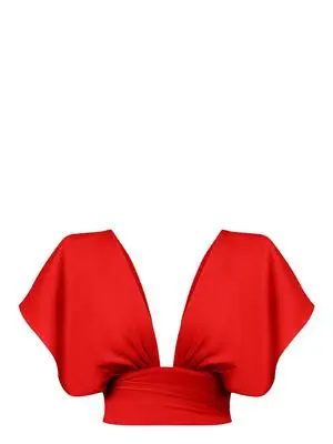 SANCTUMUM Amber Wrap Top - Red