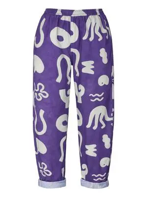 WILD CLOUDS Organic Cotton & Linen Balloon Trousers - Blue