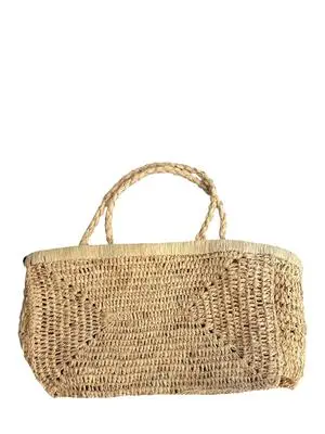 ZANATANY CONCEPTS Clipa Medium Raffia Bag - Beige