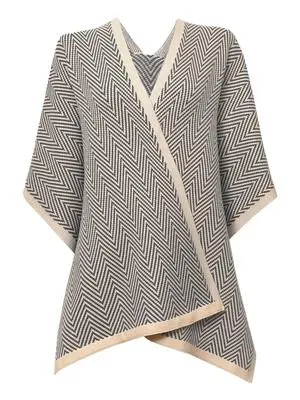 JAMES LAKELAND Chevron Knit Wrap - Grey