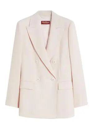 Max Mara Fitted Wool Crepe Blazer - Pink