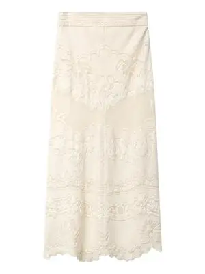 Isabel Marant Étoile Sanaya Embroidered Guipure Jacquard Maxi Skirt - Ecru