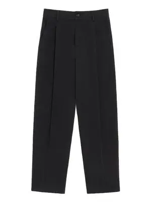 Valentino Garavani Cotton Gabardine Trousers With Vlogo Embroidery - Black