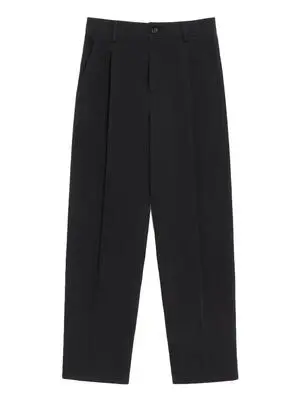 Valentino Garavani Cotton Gabardine Trousers With Vlogo Embroidery - Black