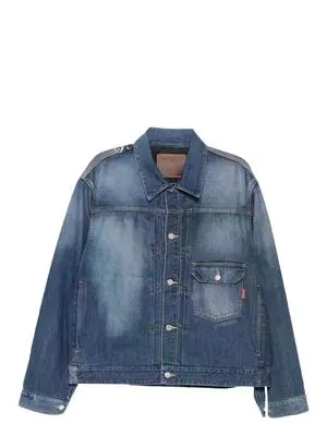 MASTERMIND WORLD Mastermind World Patchwork Jacquard Denim Jacket Black
