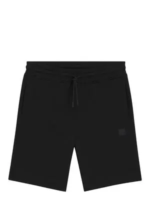 BOSS Cotton-terry Shorts With Logo Patch - Black