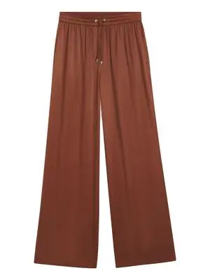 BOSS Relaxed-fit Satin Pants - Brown