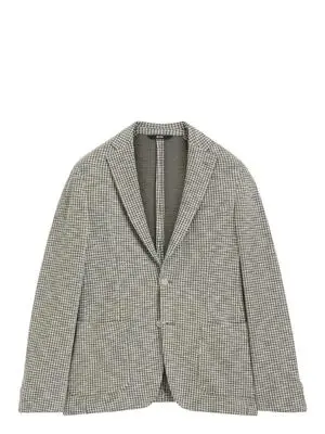 BOSS Slim-fit Patterned Cotton Blend Jacket - Light Green