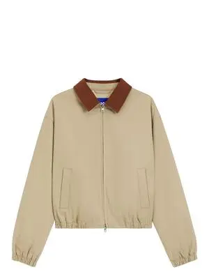 Hugo Stretch-cotton Jacket With Corduroy Collar - Light Beige