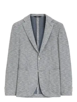 BOSS Patterned Slim-fit Jacket - Dark Blue