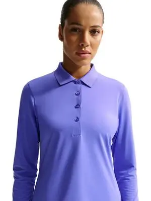 Nike Club Dri-fit Uv Long-sleeve Golf Polo - Blue