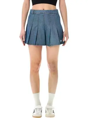 Adidas Pleated Denim Skirt - Blue