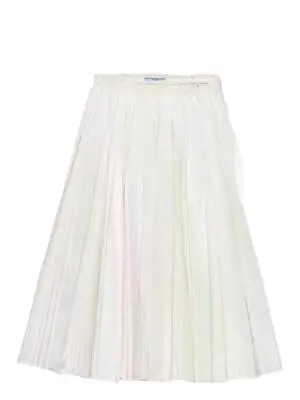 Prada Silk Faille Pleated Skirt - Neutrals