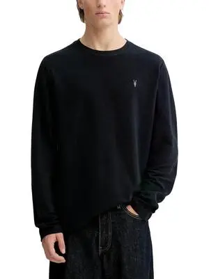 ALLSAINTS Rowe Skull-embroidered Long-sleeve T-shirt - Black