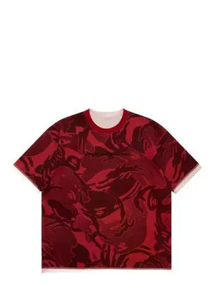 AAPE BY *A BATHING APE Moonface Reversible Camouflage-print T-shirt - Red