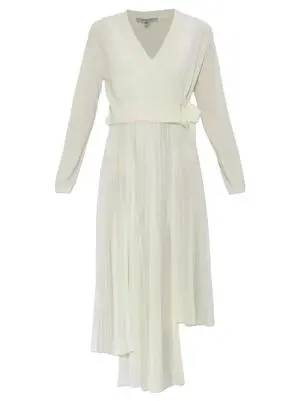 ALLSAINTS Lucille Pleated Midi Dress - Neutrals