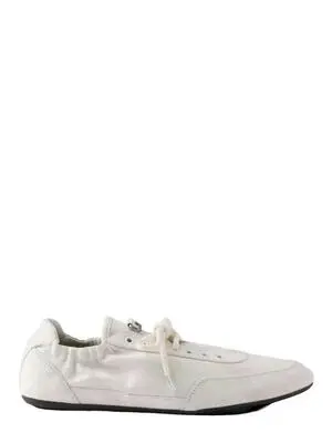 Prada Deconstructed Denim Lace-up Sneakers - Neutrals