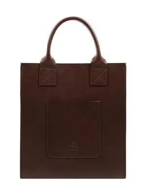 TIME RESISTANCE Leather Tote Bag - Brown