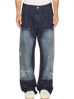 MAISON MARGIELA Distressed Denim 5-pocket Jeans - Blue