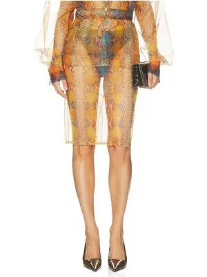 LAQUAN SMITH Metallic Glitter Pencil Skirt - Snake