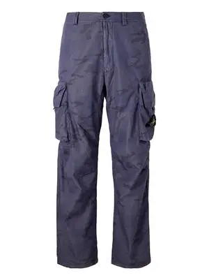 STONE ISLAND Camouflage Straight-Leg Cotton-Blend Trousers