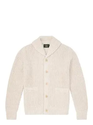 Ralph Lauren Shawl-collar Cotton And Linen-blend Cardigan - Neutrals