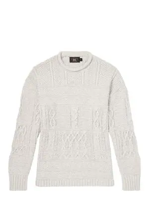 Ralph Lauren Cable-knit Cotton, Linen, And Silk-blend Sweater - Neutrals