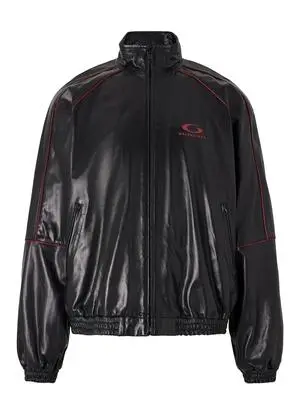 Balenciaga Logo-embossed Leather Jacket - Black