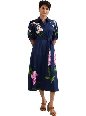 PHASE EIGHT Kerrie Floral Shirt Dress - Navy