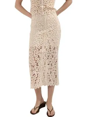 Mango Chunky Stitch Cotton-blend Skirt - Sand