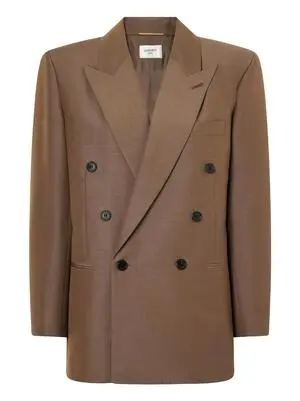 Saint Laurent Double-breasted Blazer - Brown